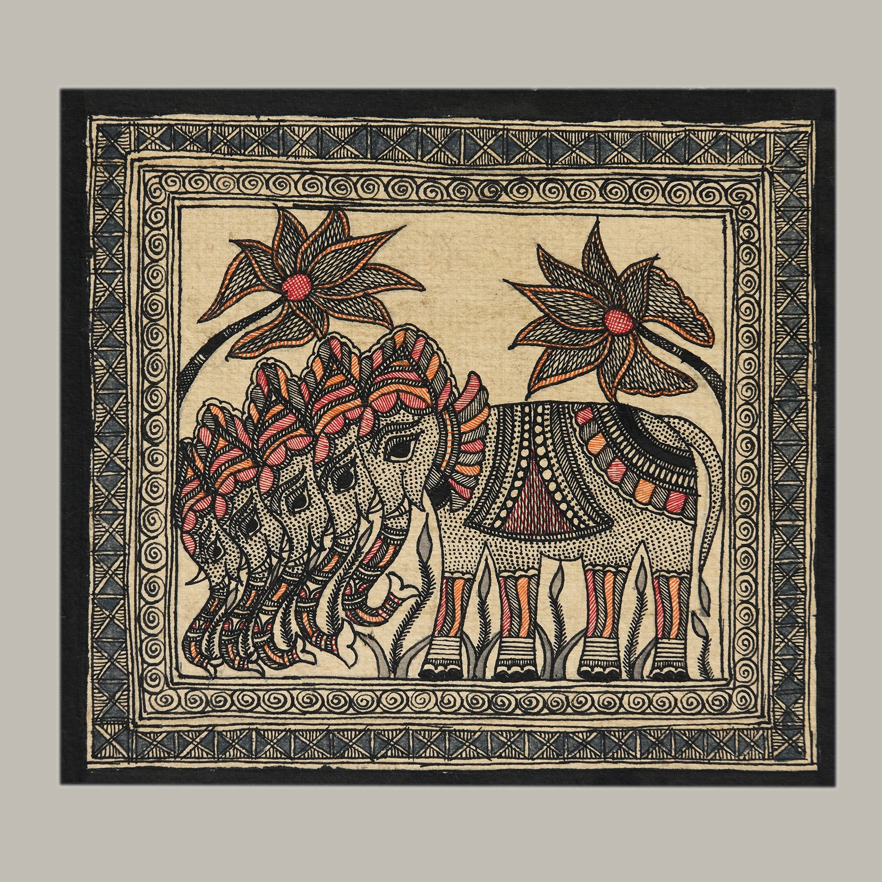 Bird and Animal Motifs – Godna Art from Bihar – RP_39